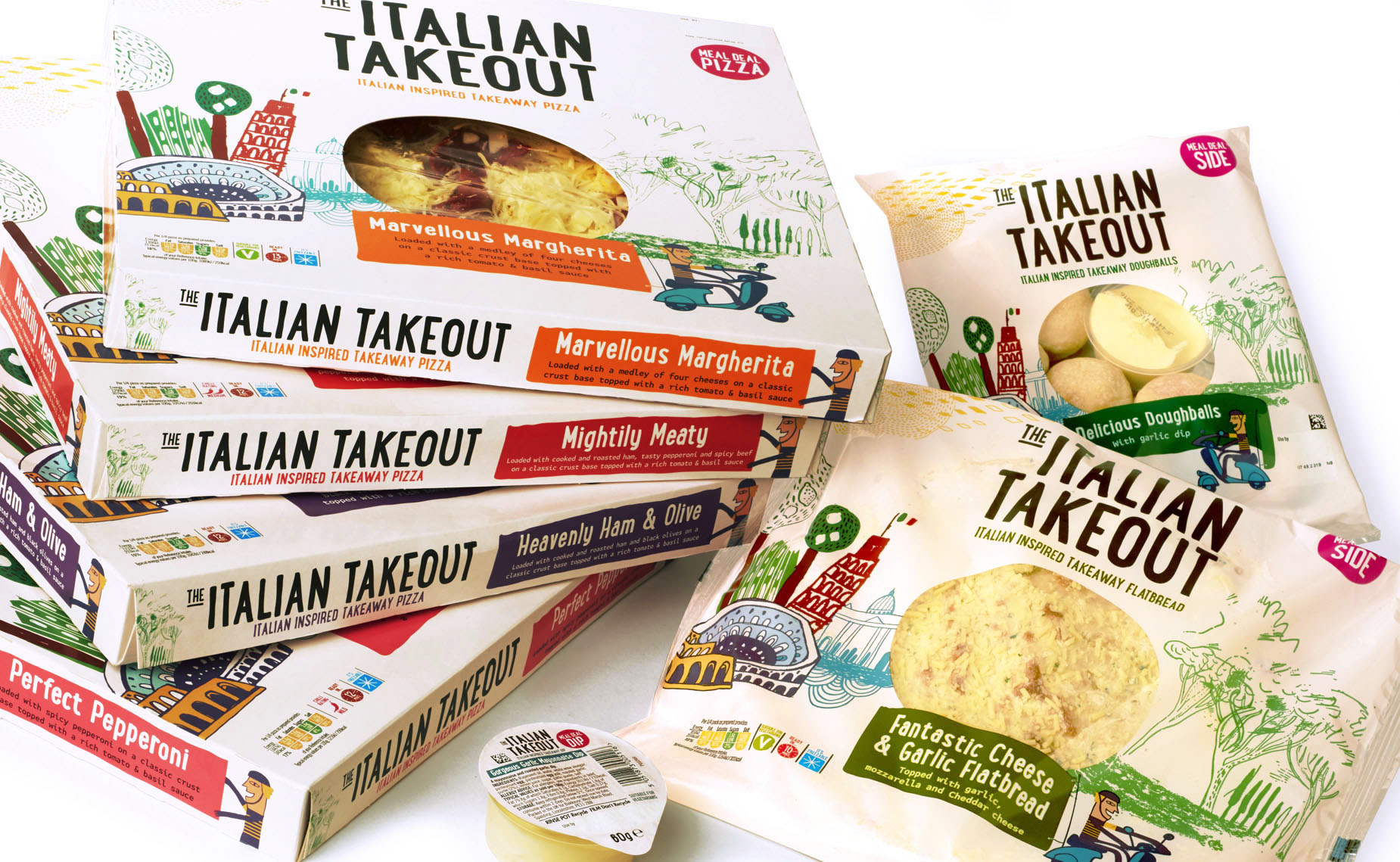 Packaging Design for The Italian Takeout pizzas | The Finishing Post
